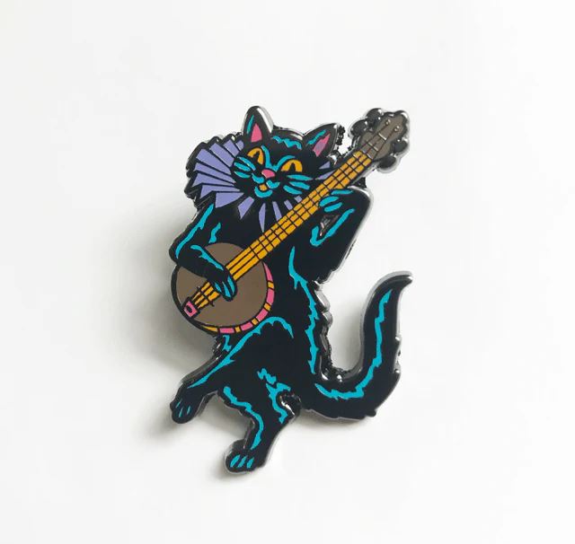 Banjo Cat Enamel Pin – Lost Lakes Treasure Chest