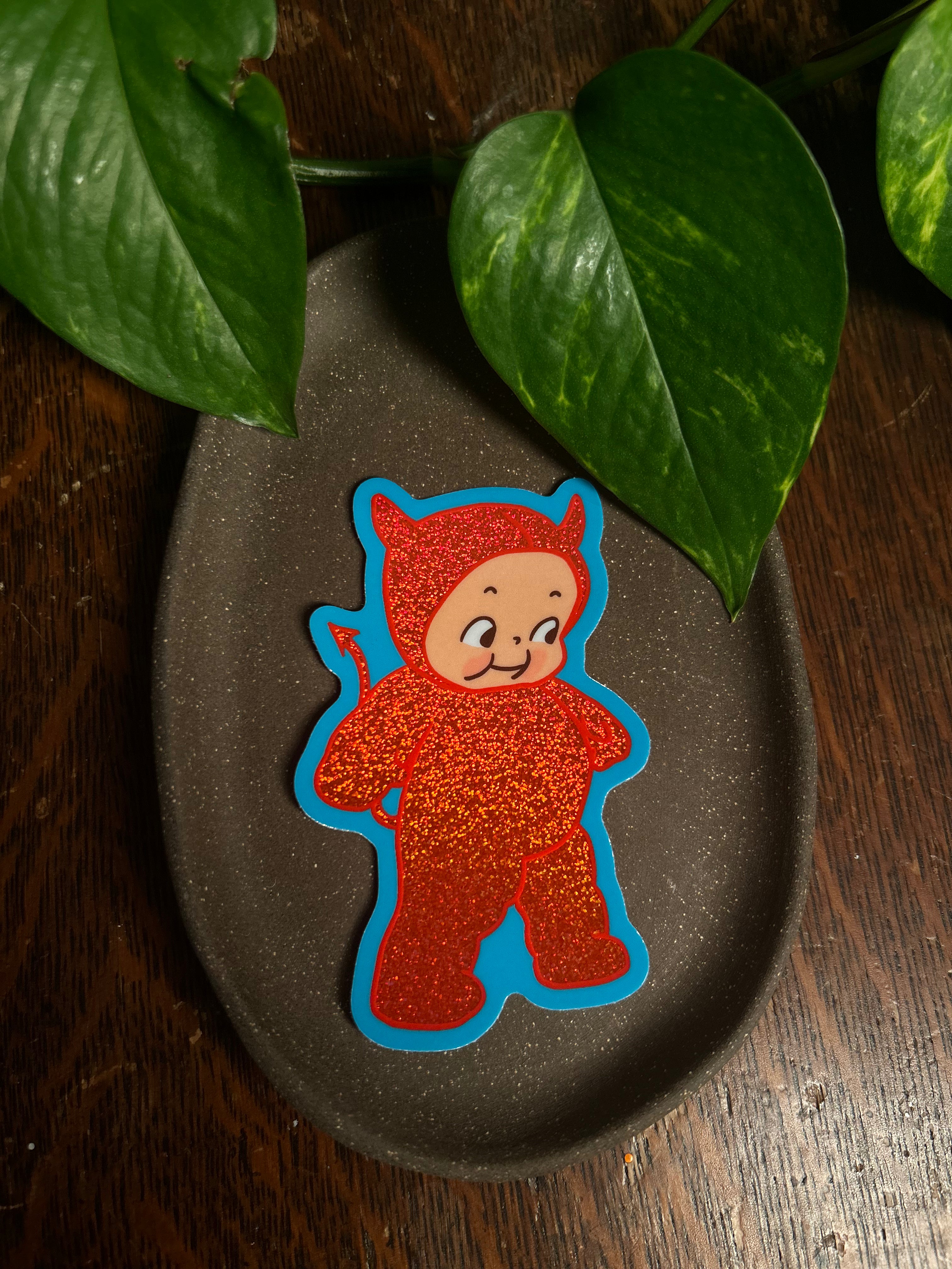Devil kewpie sticker – Lost Lakes Treasure Chest